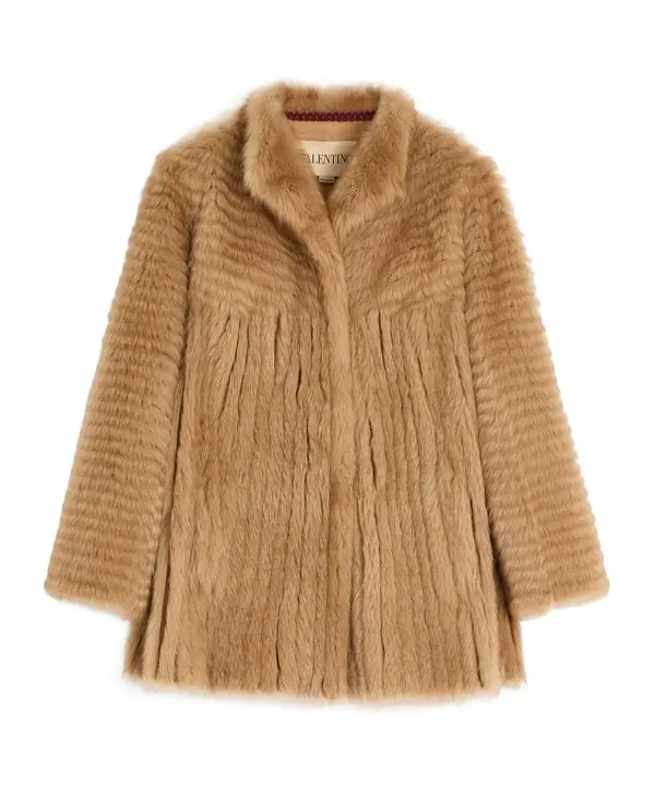 Valentino Garavani Concealed Front Fastened Long-sleeved Coat - Brown