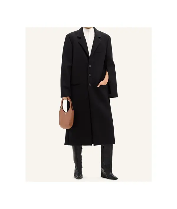COURREGES Tailored Long Wool Blend Coat