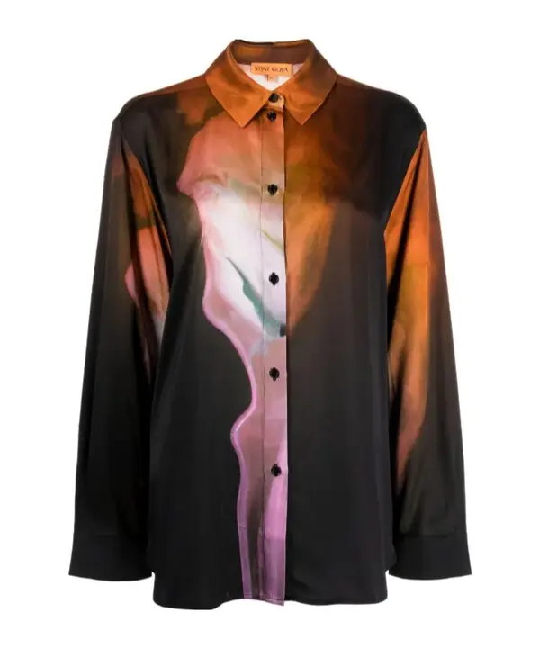 Stine Goya Abstract Print Long Sleeve Shirt