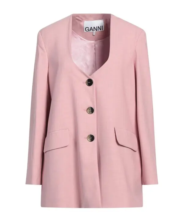 GANNI Single-breasted Blazer - Pink