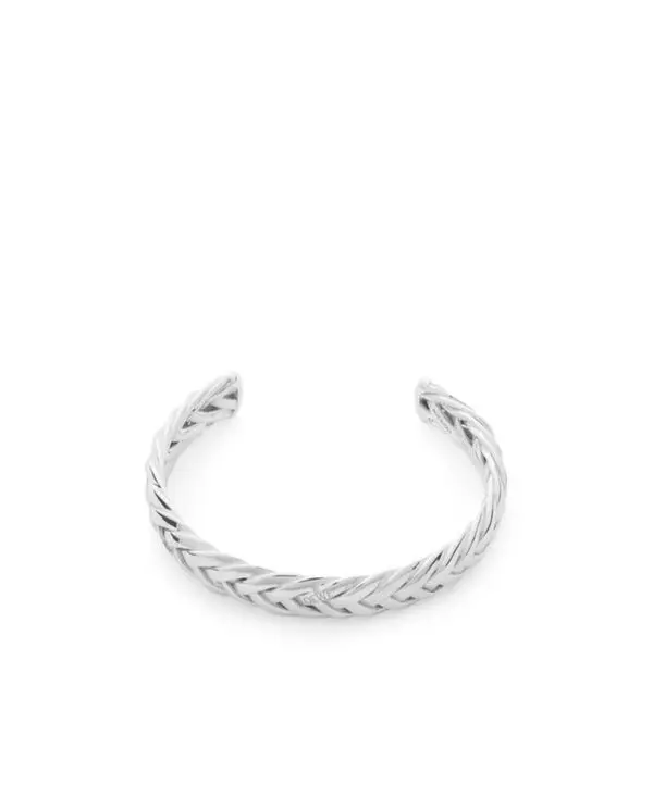 Loewe Thin Braided Sterling Silver Cuff - White