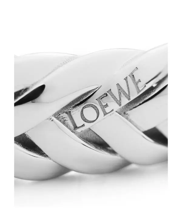 Loewe Thin Braided Sterling Silver Cuff - White