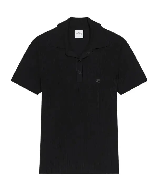 COURREGES Knitted Polo Shirt - Black
