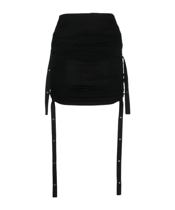 DION LEE Doric Ruched Midi Skirt - Black