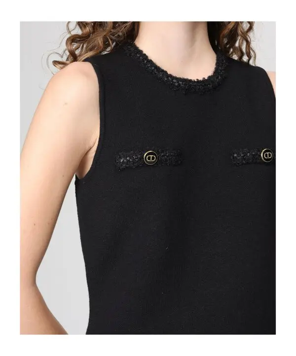 TWINSET Button-detail Trim Mini Dress