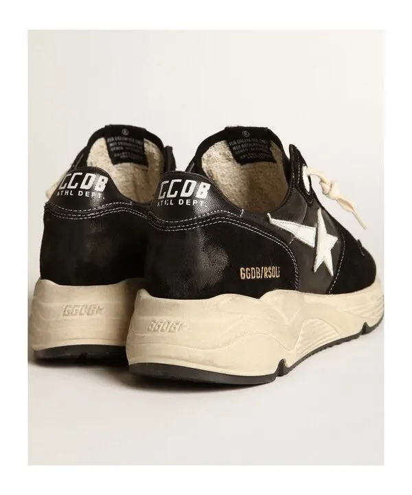 GOLDEN GOOSE Running Sole Sneakers In Nappa Leather And Suede - Black