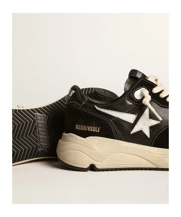 GOLDEN GOOSE Running Sole Sneakers In Nappa Leather And Suede - Black