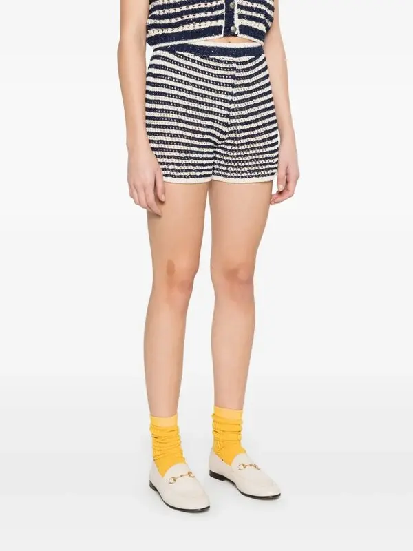 Palm Angels Striped Knit Shorts