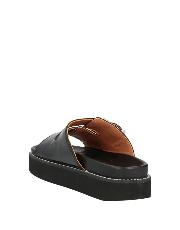 GANNI Buckled Patent Leather Platform Sandals