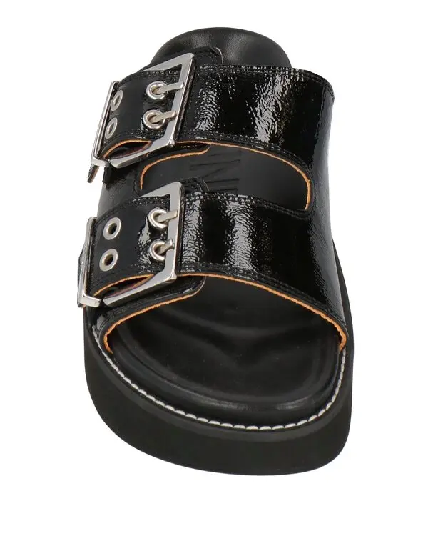 GANNI Buckled Patent Leather Platform Sandals