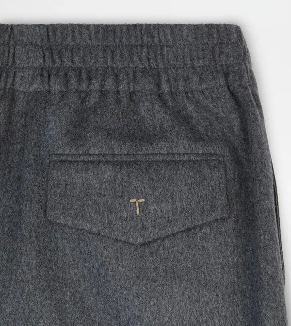 TOD'S Tailored Elasticated Waist Trousers With Embroidered Detail