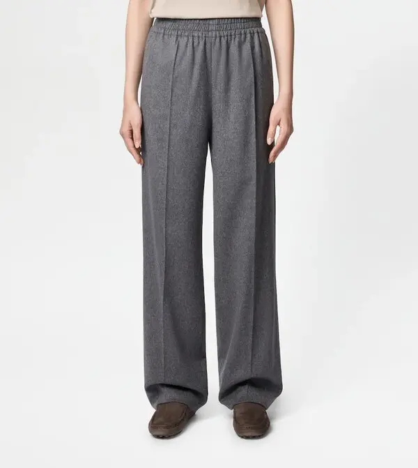 TOD'S Tailored Elasticated Waist Trousers With Embroidered Detail