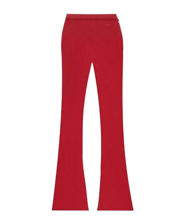 COURREGES Reissue Ribbed Flared Trousers - Red