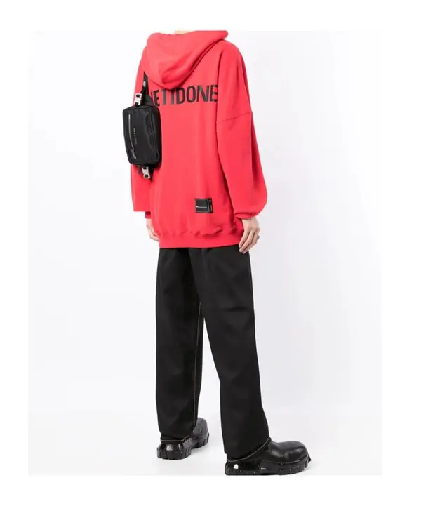 We11Done Oversized Logo Hoodie - Magma Red