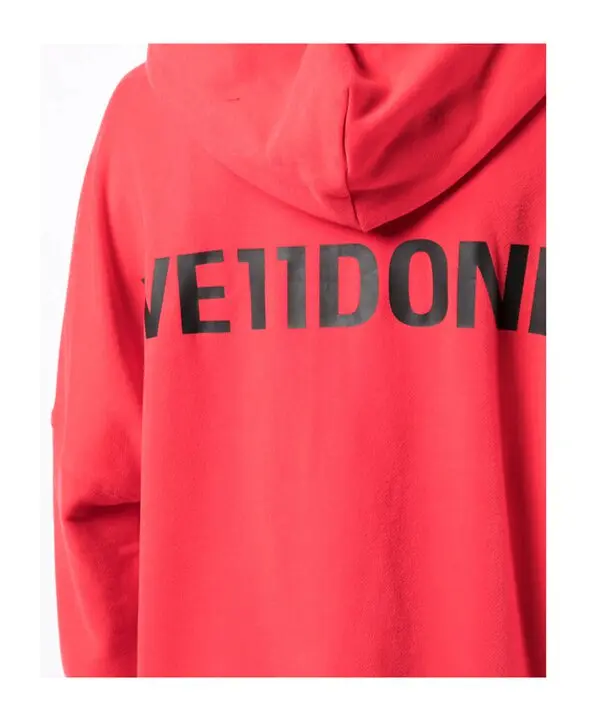 We11Done Oversized Logo Hoodie - Magma Red