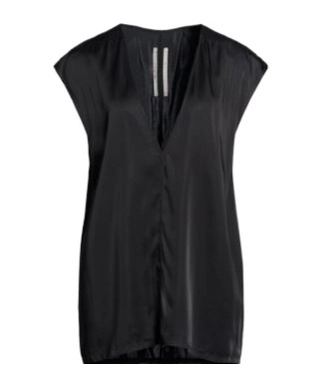 Rick Owens Solid-color Satin Short-sleeve Top