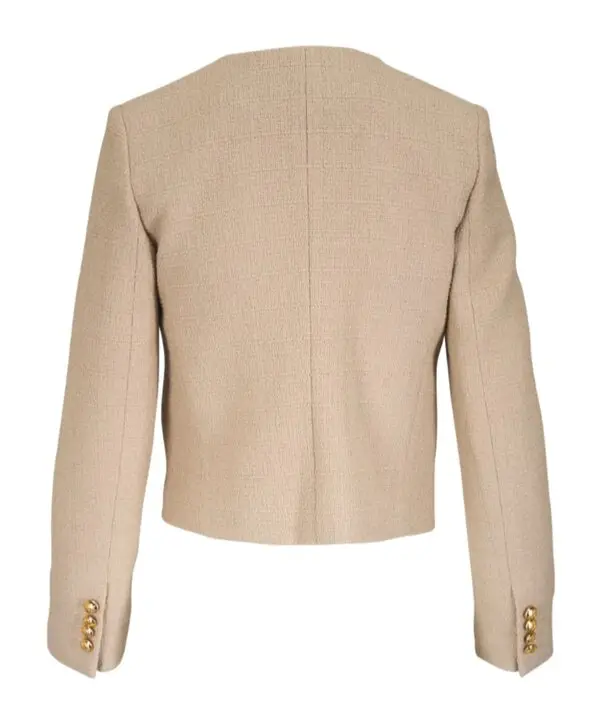 NILI LOTAN Textured Tweed Jacket With Button Detail