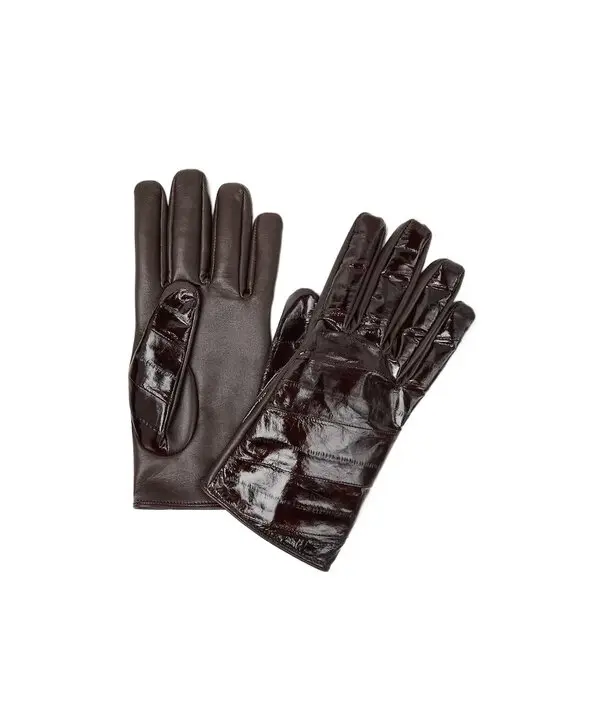 Fendi Chevron Hagfish Gloves - Brown