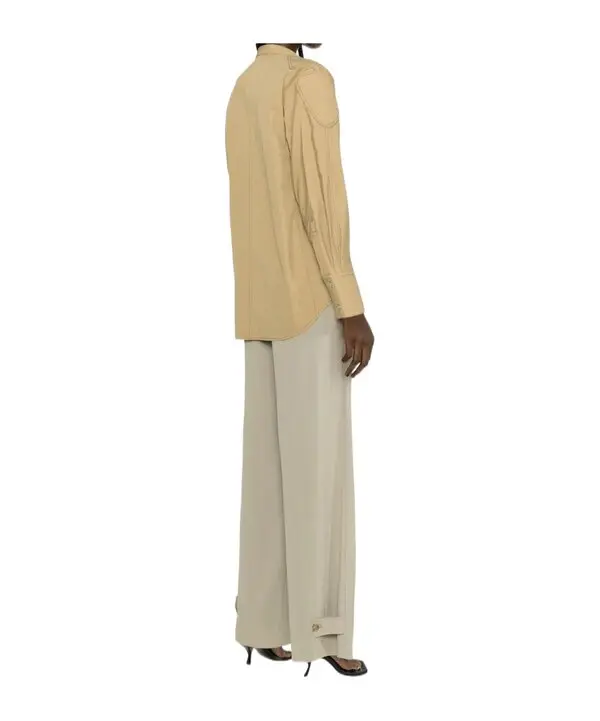 DION LEE Contrast Stitching Shirt Jacket - Nude