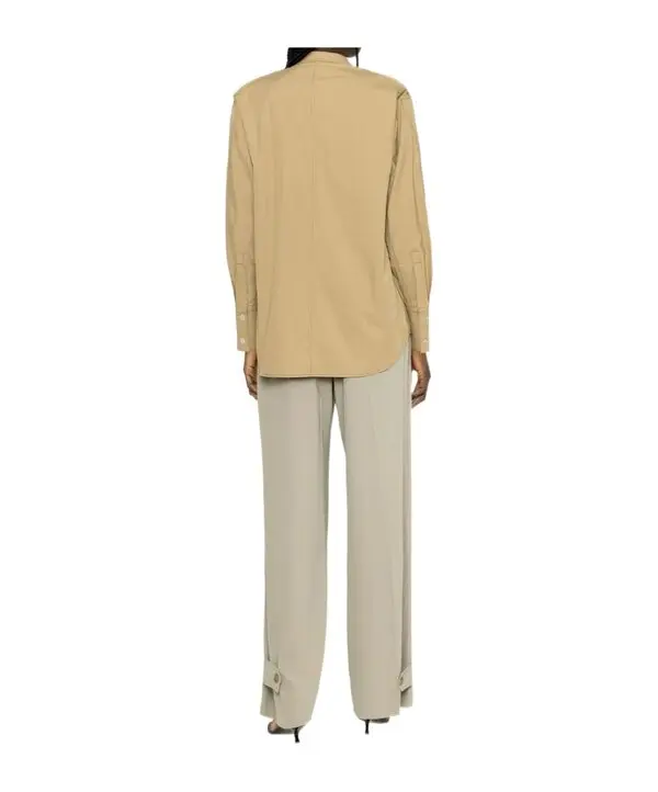 DION LEE Contrast Stitching Shirt Jacket - Nude