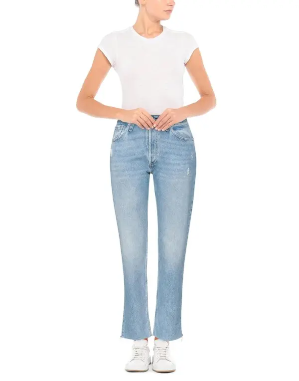 Rag & Bone Light Wash Fringed Hem Jeans
