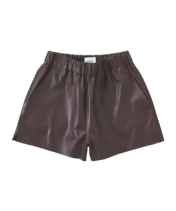 Closed Elasticated-waist Leather Shorts