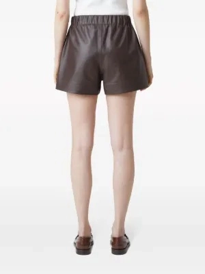 Closed Elasticated-waist Leather Shorts