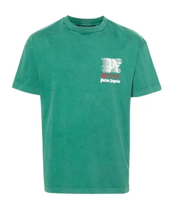 Palm Angels X Moneygram Haas F1 Cotton T-shirt - Green
