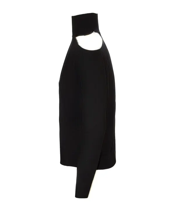 KANGRA Off-the-shoulder Ribbed Knitwear With High Collar
