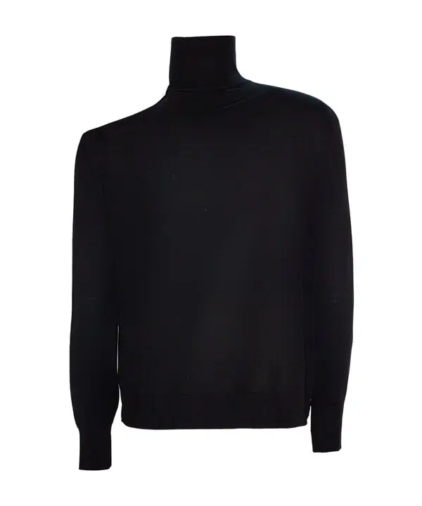 KANGRA Off-the-shoulder Ribbed Knitwear With High Collar