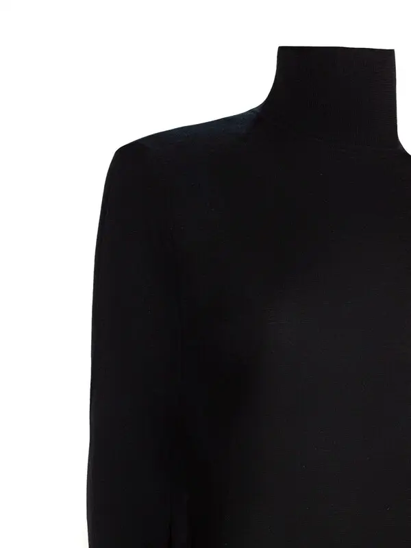 KANGRA Off-the-shoulder Ribbed Knitwear With High Collar