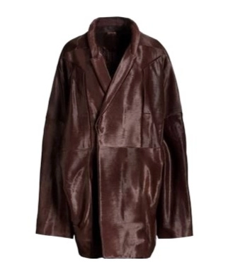 Rick Owens Solid Lapel Long-sleeve Jacket