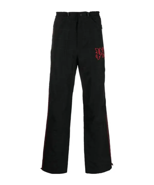 Palm Angels Logo-embroidered Checked Trousers