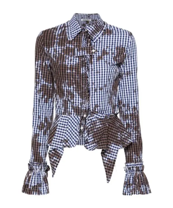 Ottolinger Gingham Ruffled Shirt