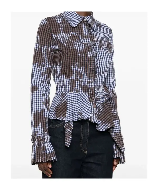 Ottolinger Gingham Ruffled Shirt