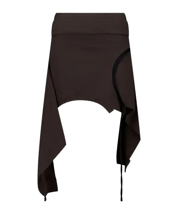 Ottolinger Asymmetric Tie-fastening Mini Skirt - Black
