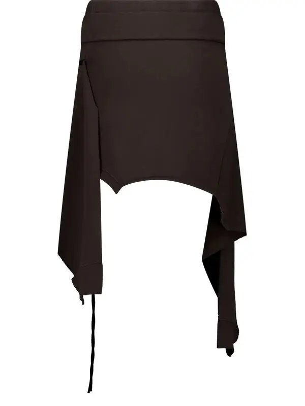 Ottolinger Asymmetric Tie-fastening Mini Skirt - Black