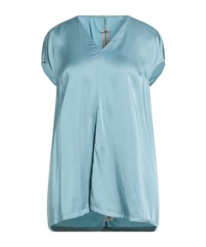 Rick Owens Solid Color Satin V-neck Top