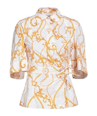 GANNI Two-tone Shirt With Classic Collar And Button Fastenings