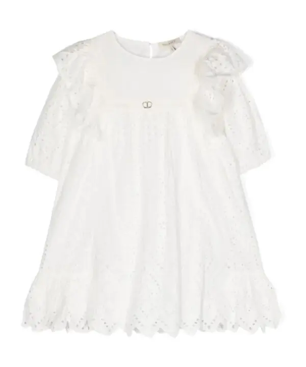 TWINSET Broderie Anglaise Ruffled Dress