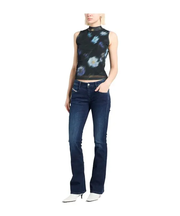 Rag & Bone Sleeveless Floral Print Turtleneck T-shirt