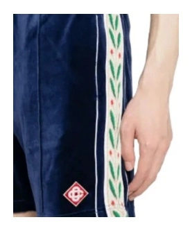 Casablanca Heart Monogram Velvet Track Shorts