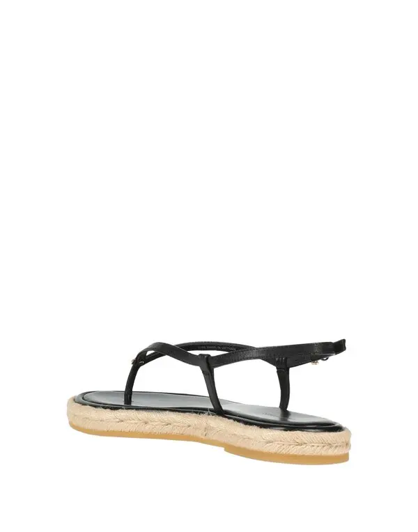 Tory Burch Leather Flat Espadrille Sandals With Buckle Detail