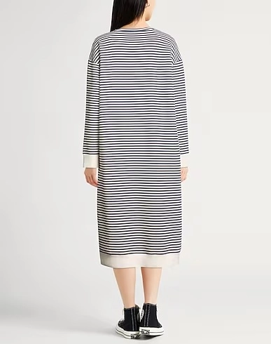 Max Mara Striped Long Sleeve Jersey Dress