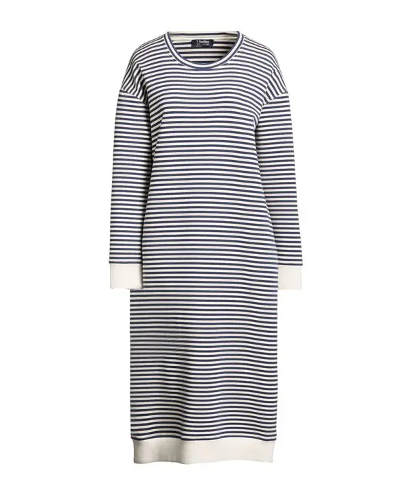 Max Mara Striped Long Sleeve Jersey Dress
