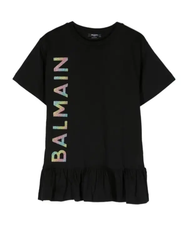 Balmain Logo Print T-shirt Dress
