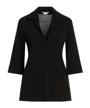 Max Mara Collared Three-quarter Sleeve Top - Black