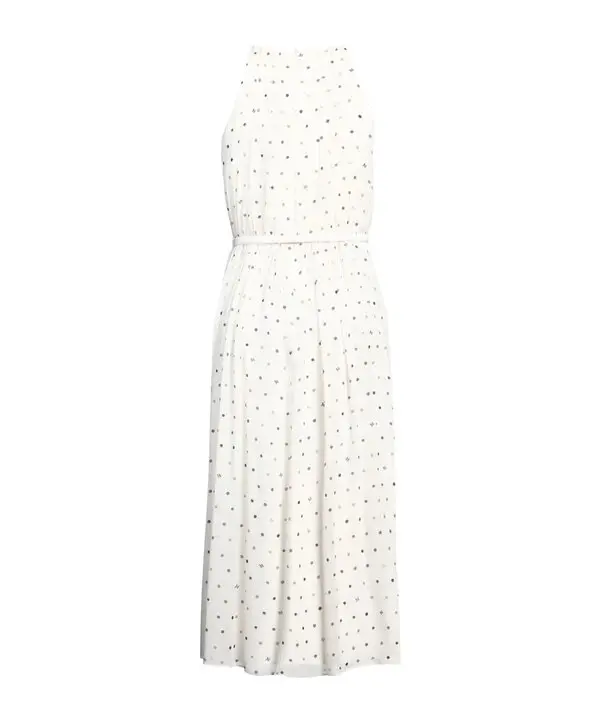 Max Mara Sleeveless Polka Dot Crepe Dress