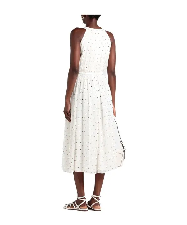 Max Mara Sleeveless Polka Dot Crepe Dress