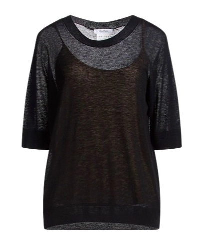 Max Mara Knitted Short-sleeved Top - Black